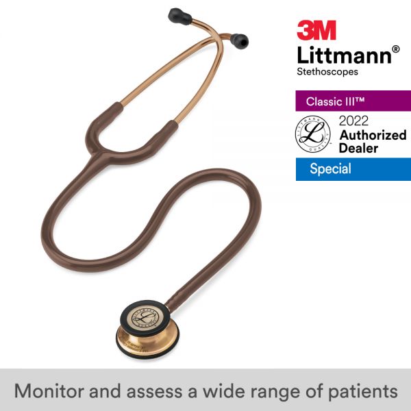 3M Littmann Classic III Stethoscope, Copper-Finish Chocolate Tube, 5809